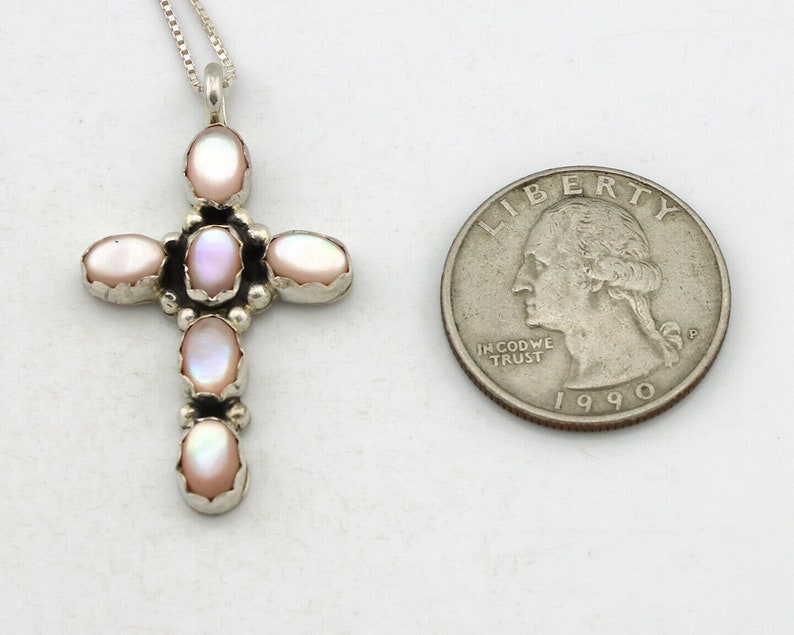 Navajo Cross Necklace 925 Silver Pink Muscle Native American - Etsy
