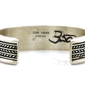 Women's Navajo Bracelet .925 Silver Handmade Signed Tom Hawk C.1980's ...