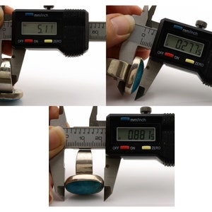 Navajo Ring .925 Silver Blue Turquoise Artist Signed C Montoya C.80's ...