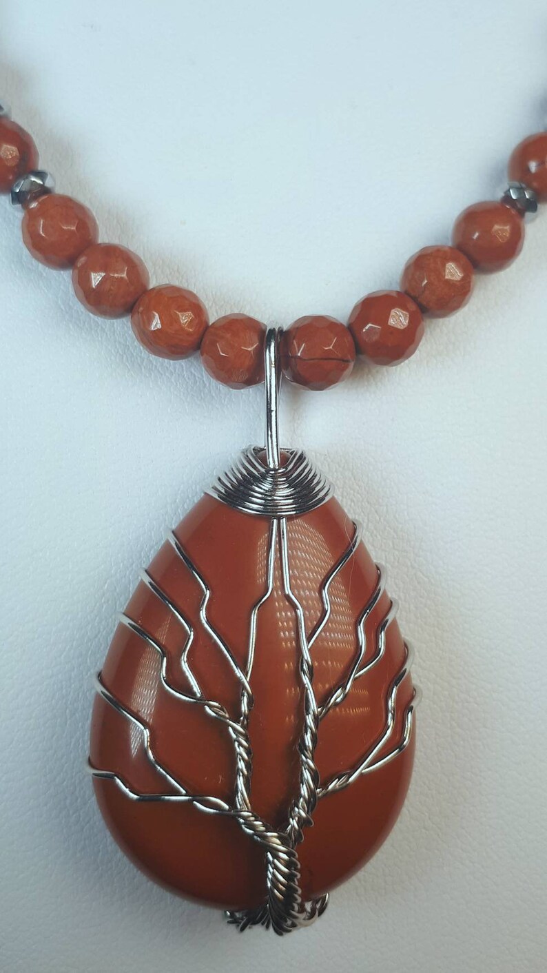 Red Jasper Tree of Life Wire Wrapped Sterling Silver Natural - Etsy UK