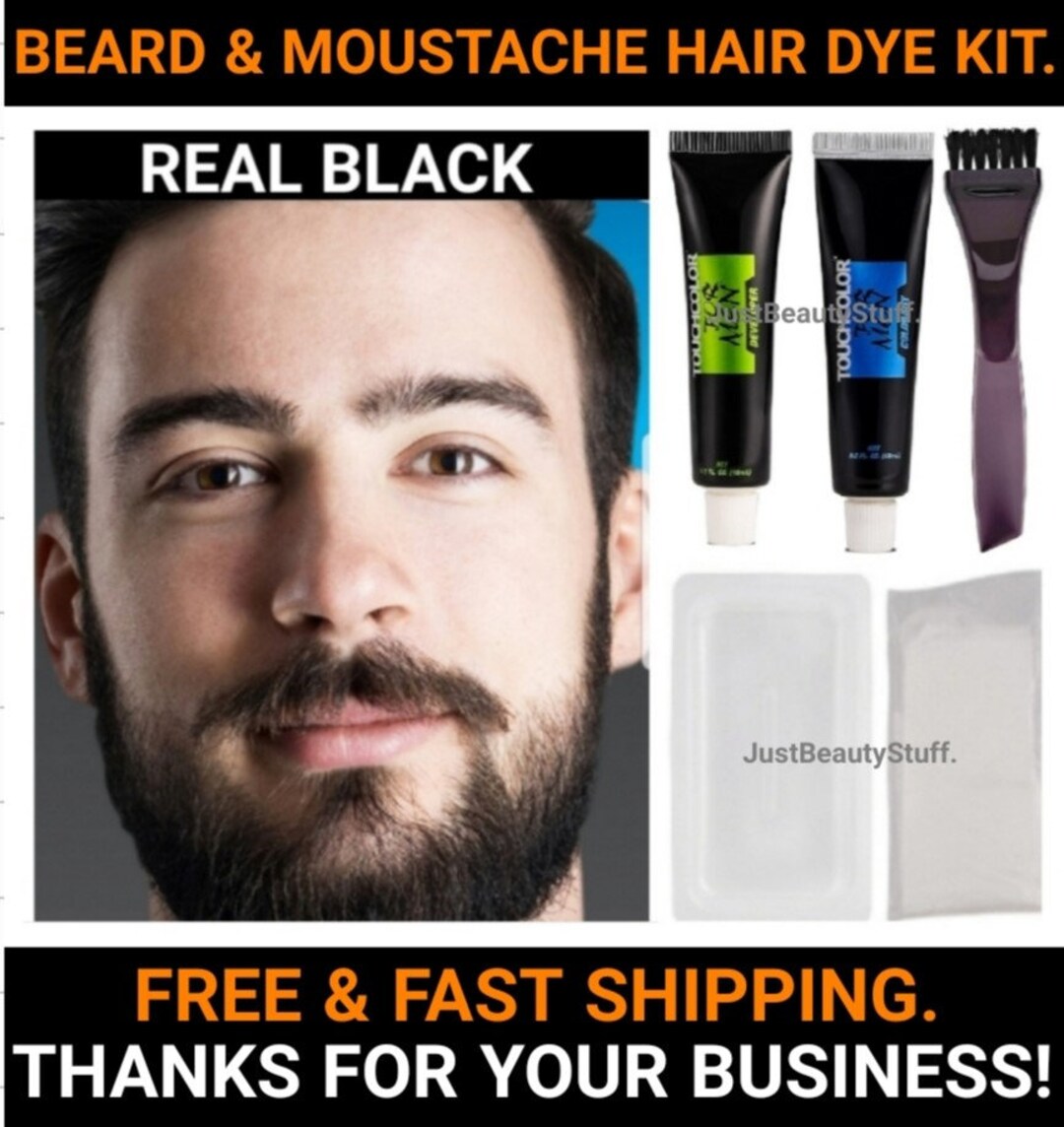 1 Kit-real Black Beard Moustache Sideburns Hair Dye Cream - Etsy