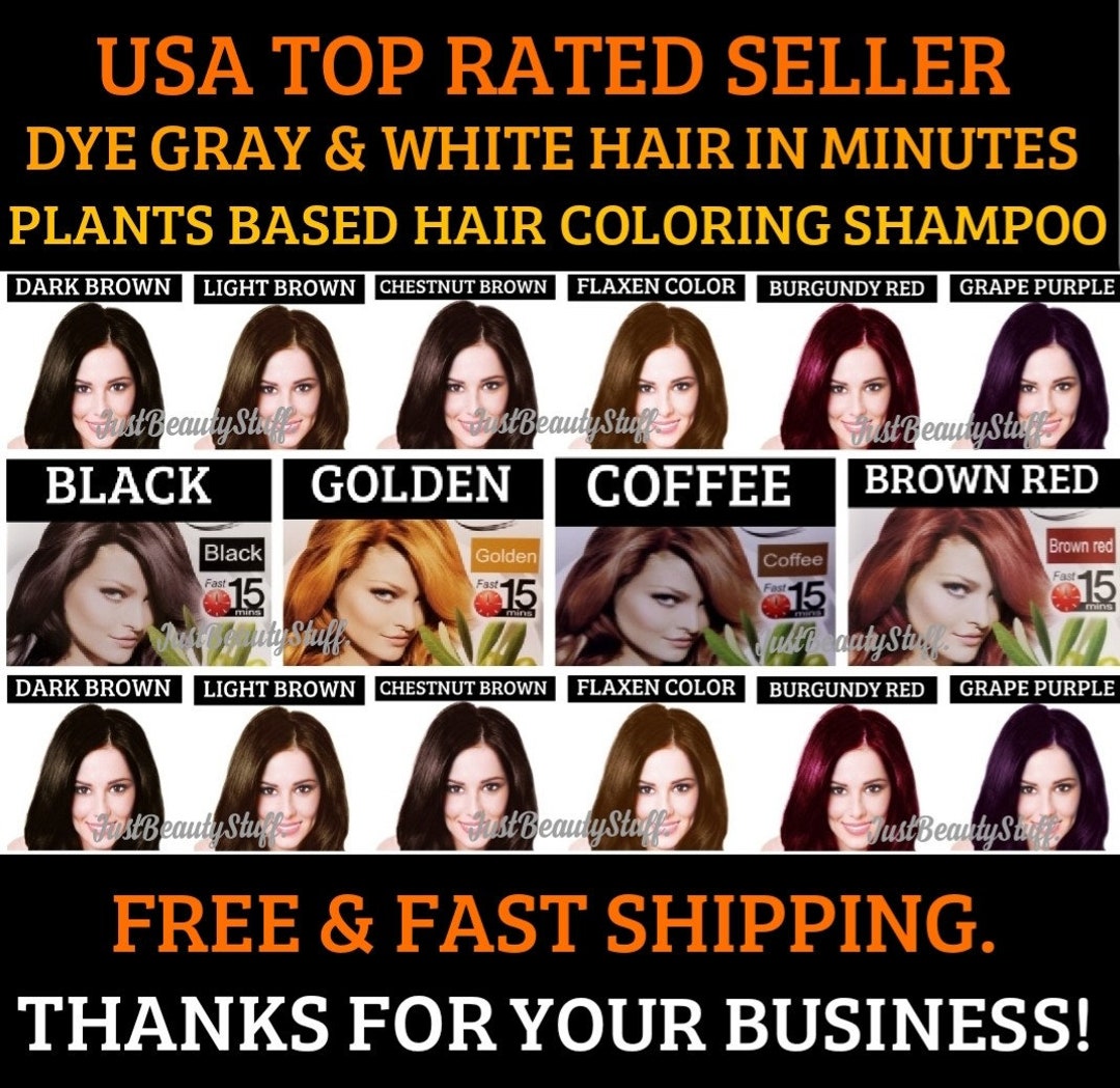 10 Sachets Light Brown Herbal Hair Dye Shampoo-dye Gray Hair - Etsy