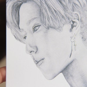 Stray Kids Han Jisung Art Print, Pencil Drawing, Fanart Kpop Print on ...