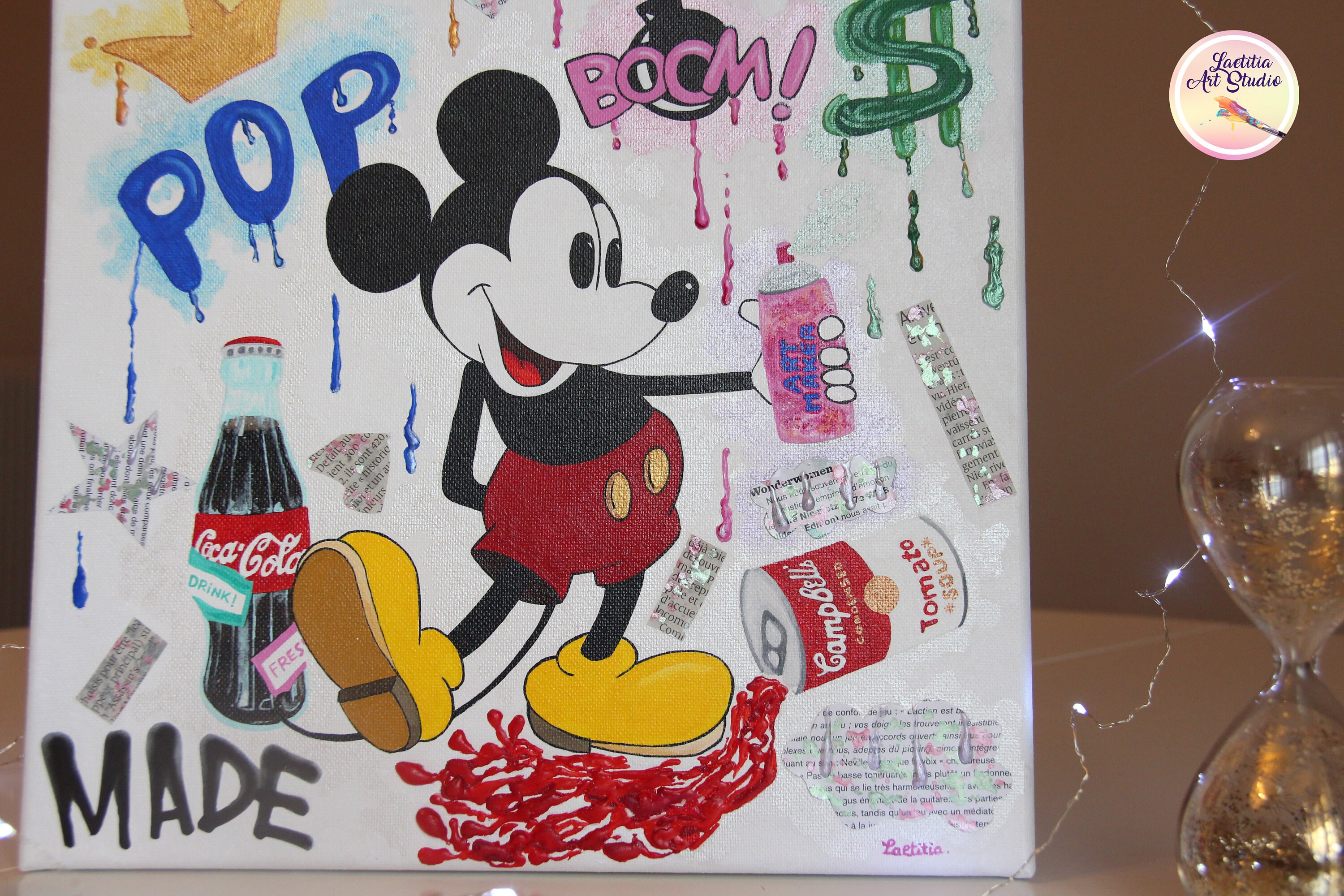 Mickey Mouse Graffiti Modern Pop Art Inspired Painting, Original Mickey ...