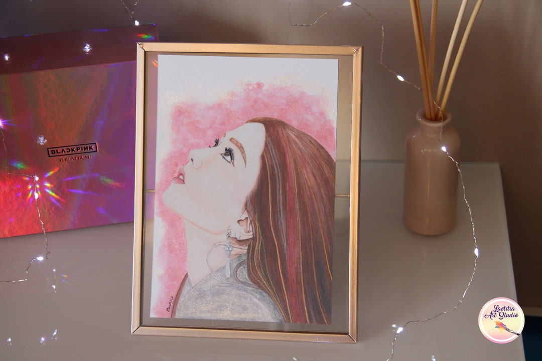 Blackpink Jisoo Watercolor Print With Metallic Brushstroke Add Ons Made ...