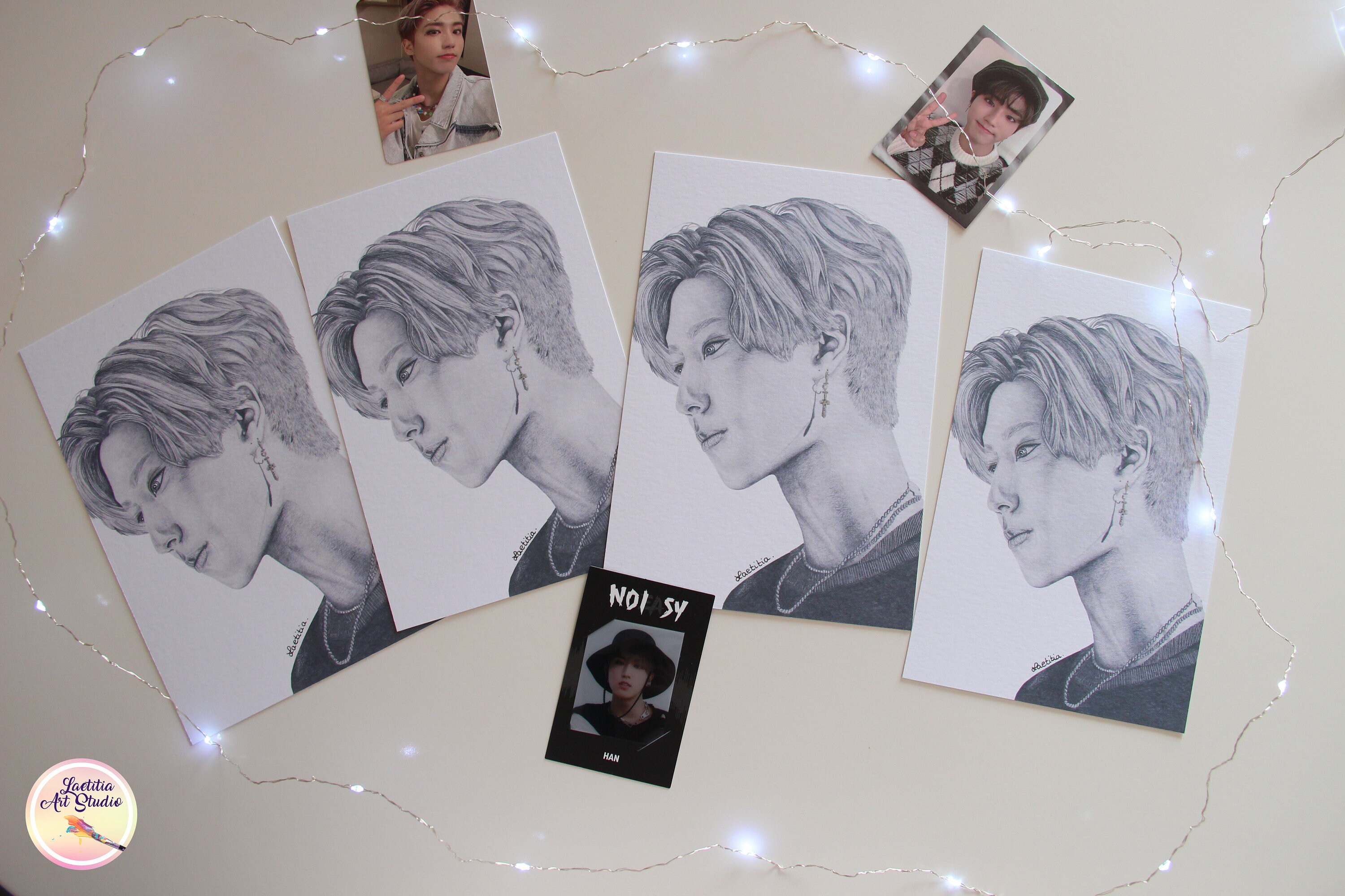 Stray Kids Han Jisung Art Print, Pencil Drawing, Fanart Kpop Print on ...