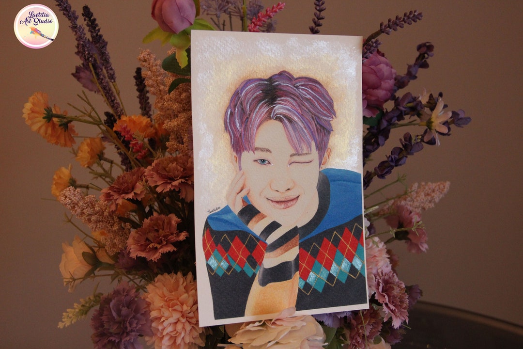 Namjoon, BTS, Colored Pencil, Original Kpop Art Print With Added ...