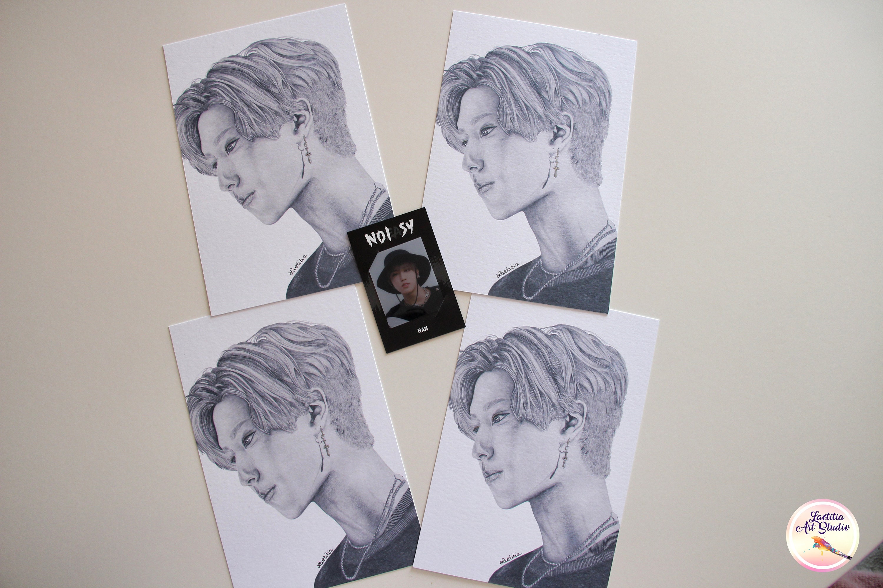 Stray Kids Han Jisung Art Print, Pencil Drawing, Fanart Kpop Print on ...