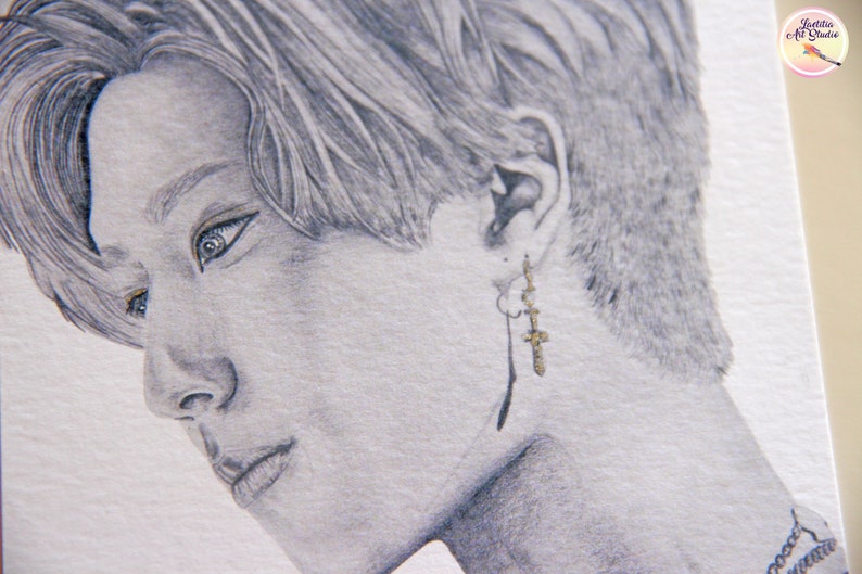 Stray Kids Han Jisung Art Print, Pencil Drawing, Fanart Kpop Print on ...