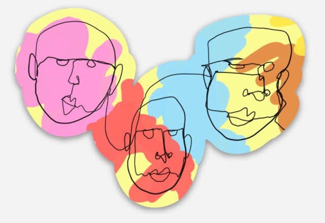 STICKER: Die Cut Line Drawing of Faces - Etsy