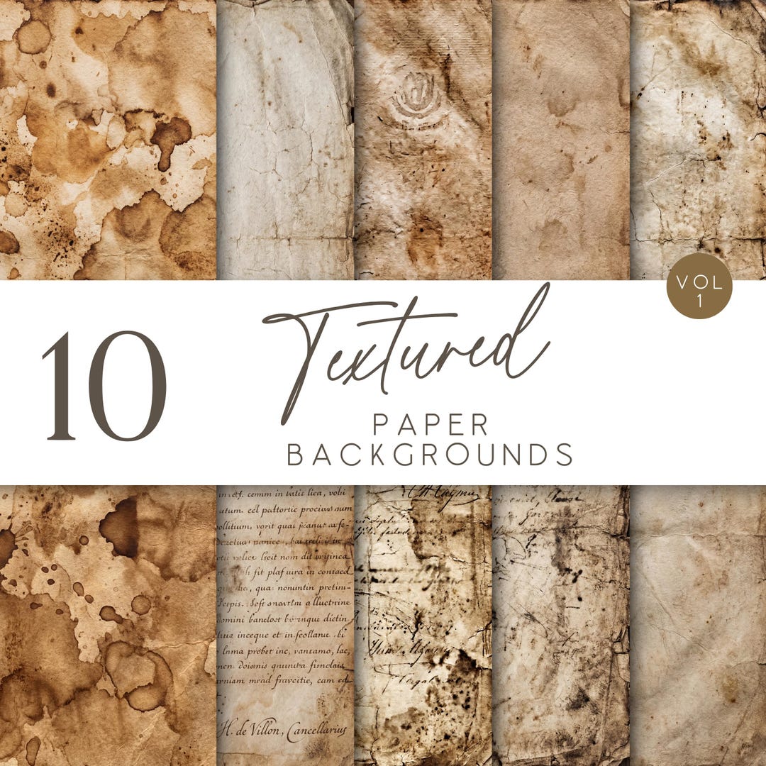 Vintage Textured Digital Paper Pack A4 & US Letter Printable Junk ...