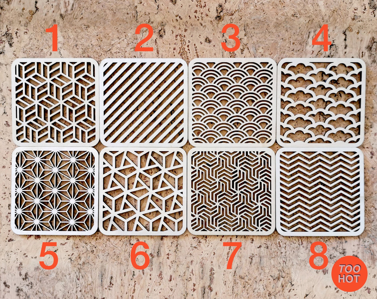 Laser Cut Coasters - Geometric Coasters - Wooden Coaster - Coffee ...