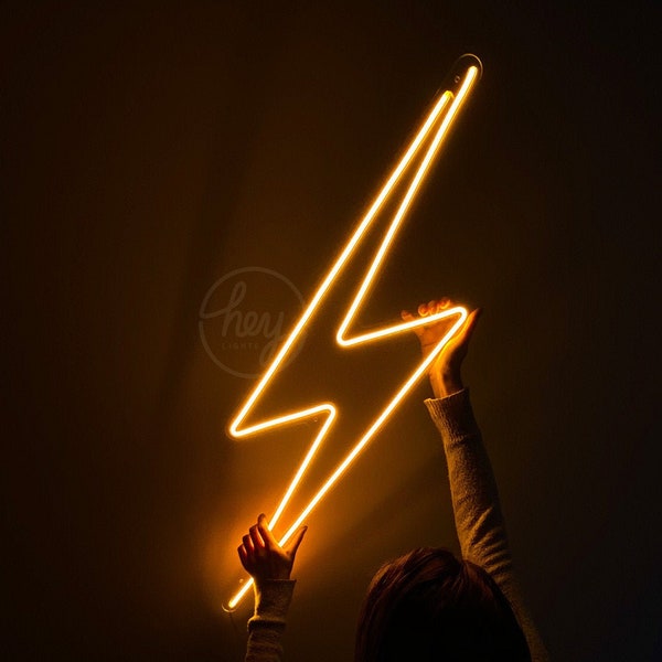 Neon Lightning Bolt - Etsy