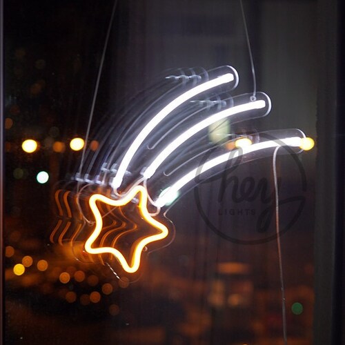 Shooting Star LED Neon Sign Neon Comet - Etsy