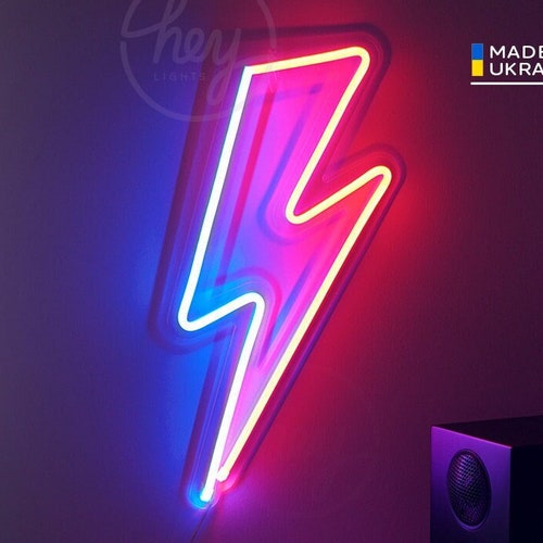 Lightning BOLT LED Neon Sign | Etsy