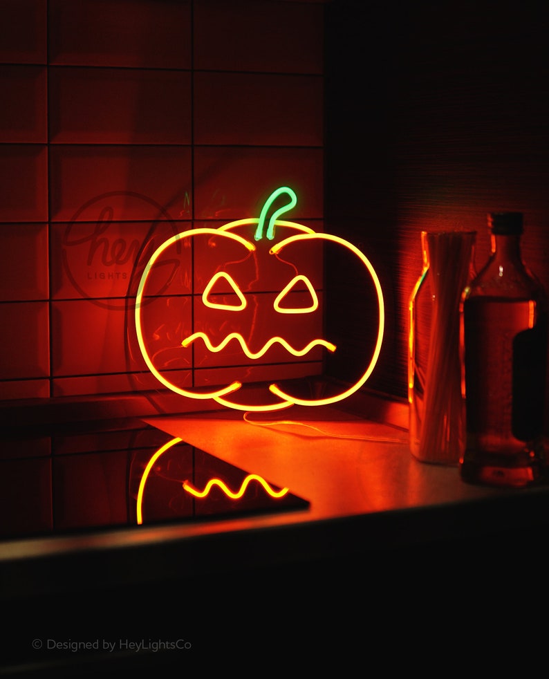 Pumpkin Neon Sign. Spooky Halloween Led Neon Lamp. Halloween - Etsy