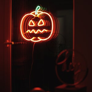 Pumpkin Neon Sign. Spooky Halloween Led Neon Lamp. Halloween Light ...