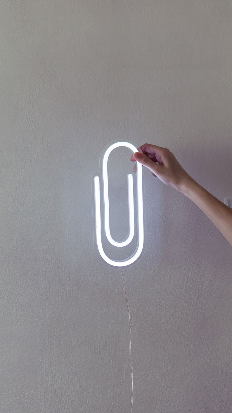 Paper Clip LED Neon Sign / Back to School / Office Decor - Etsy