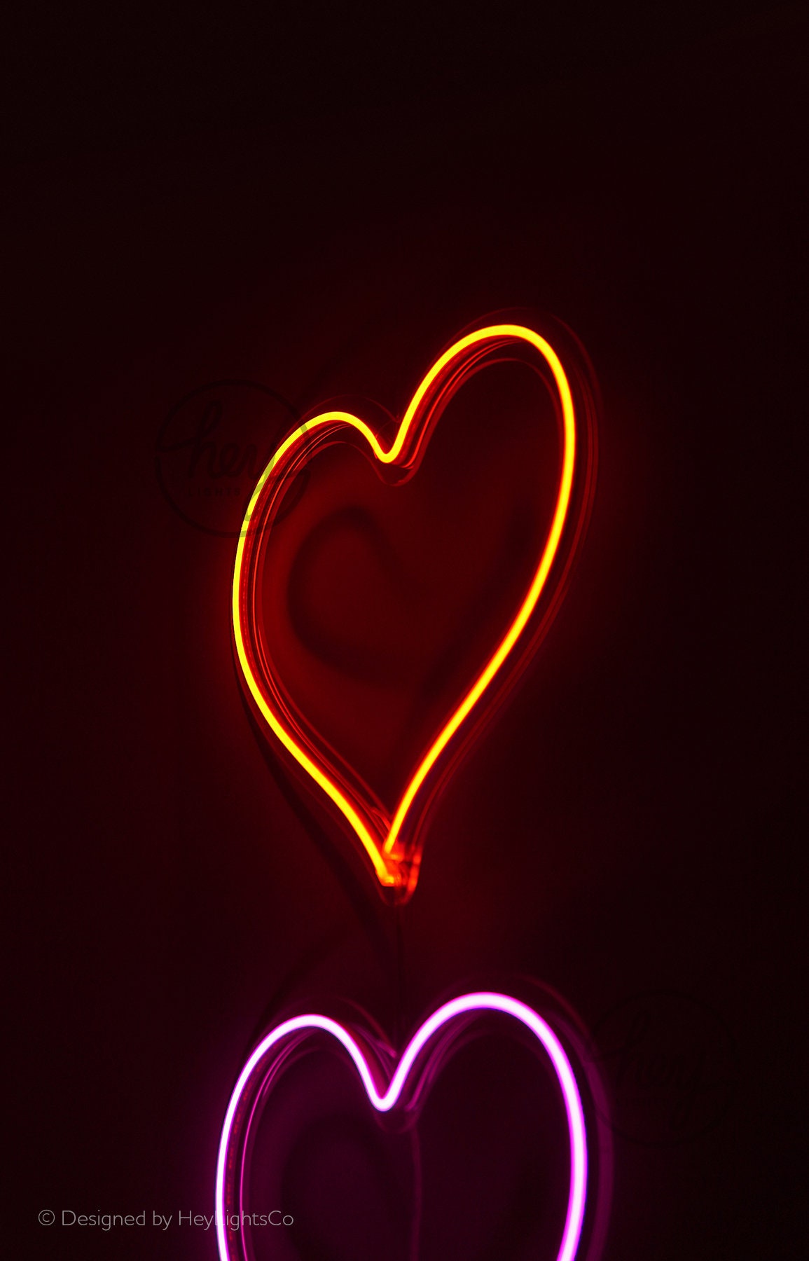 Heart Custom Led Neon Sign Choose Your Color Etsy Uk
