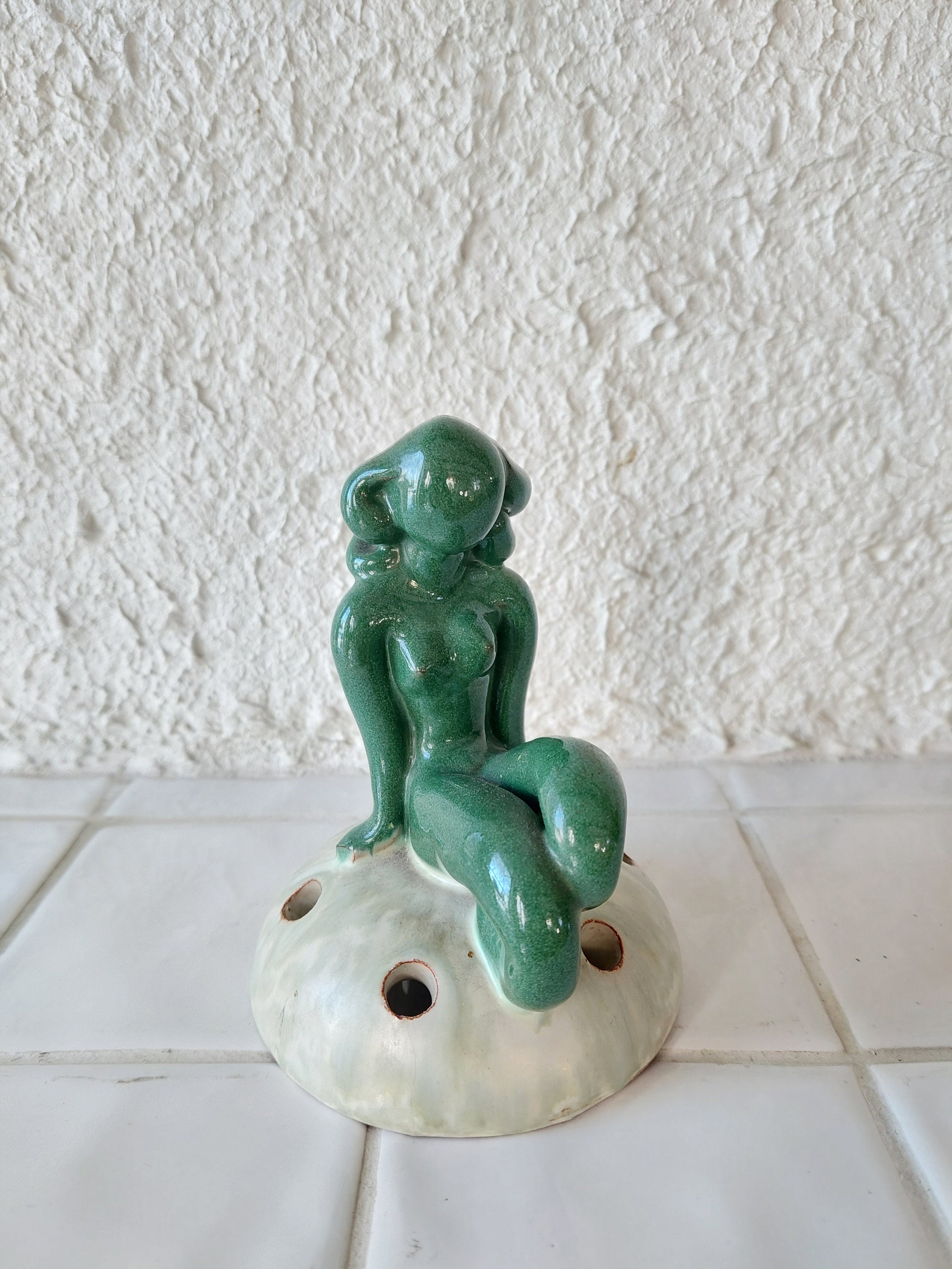 UPSALA EKEBY Art Deco Mermaid Figurine Swedish Flower Frog, Flower ...