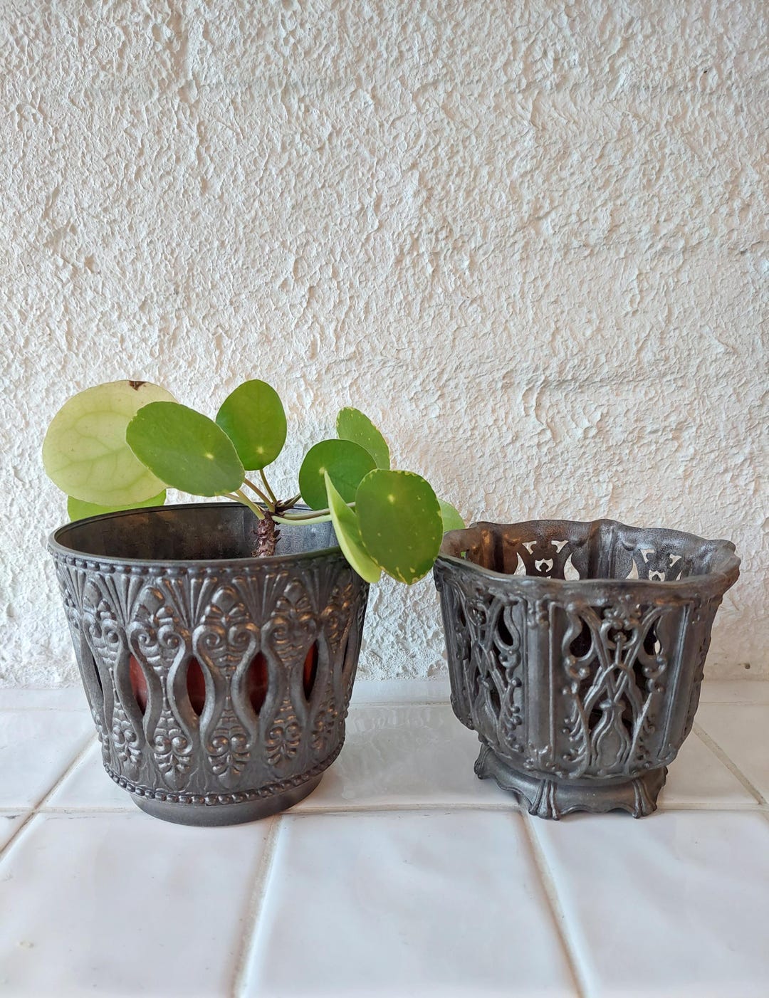 Set of 2 Vintage Swedish Plastic Planters. Vintage Swedish Flower Pots ...