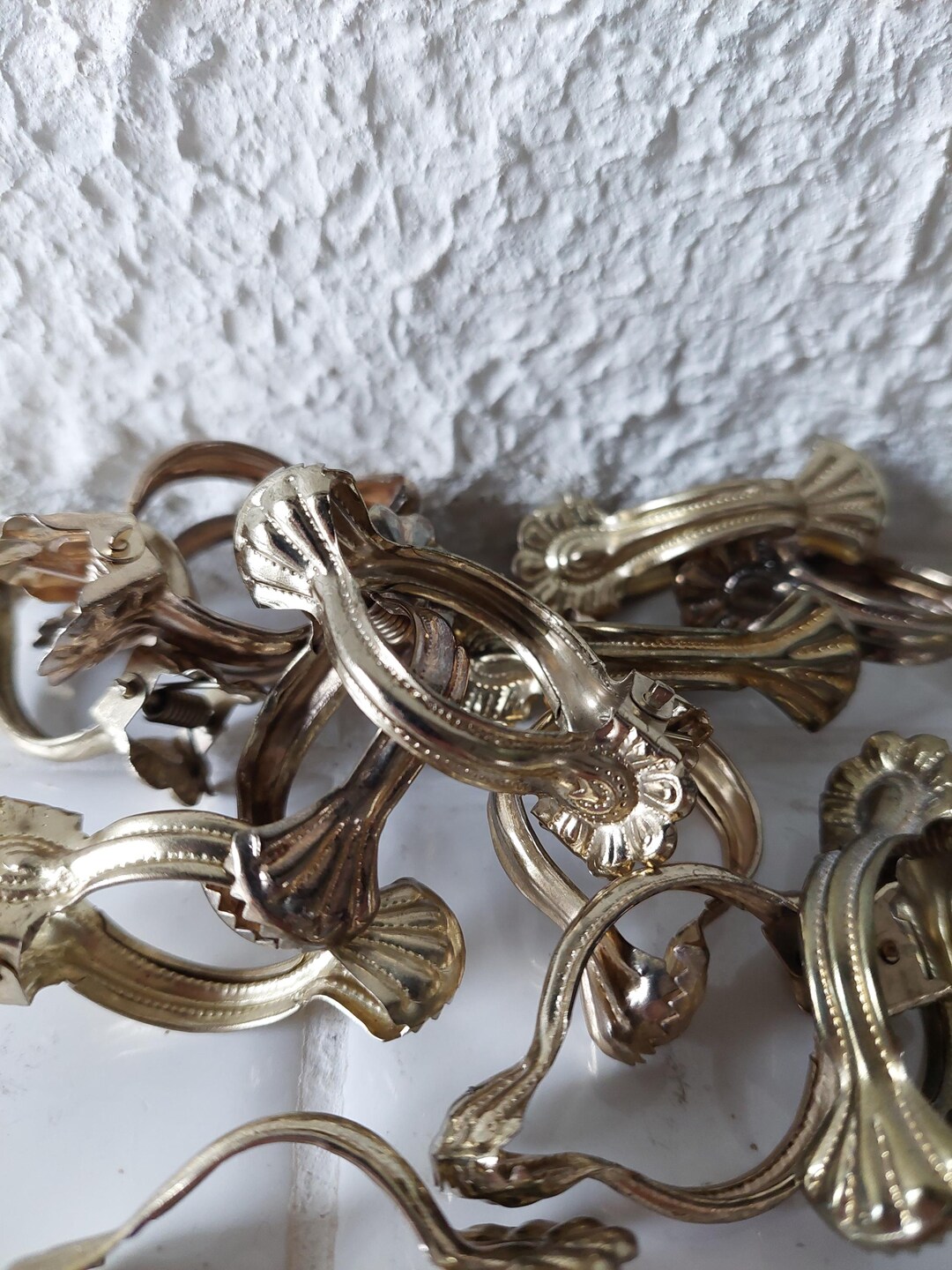 Set of 15 Vintage Brass Curtain Clips – Retro Drapery Rings With Clips ...