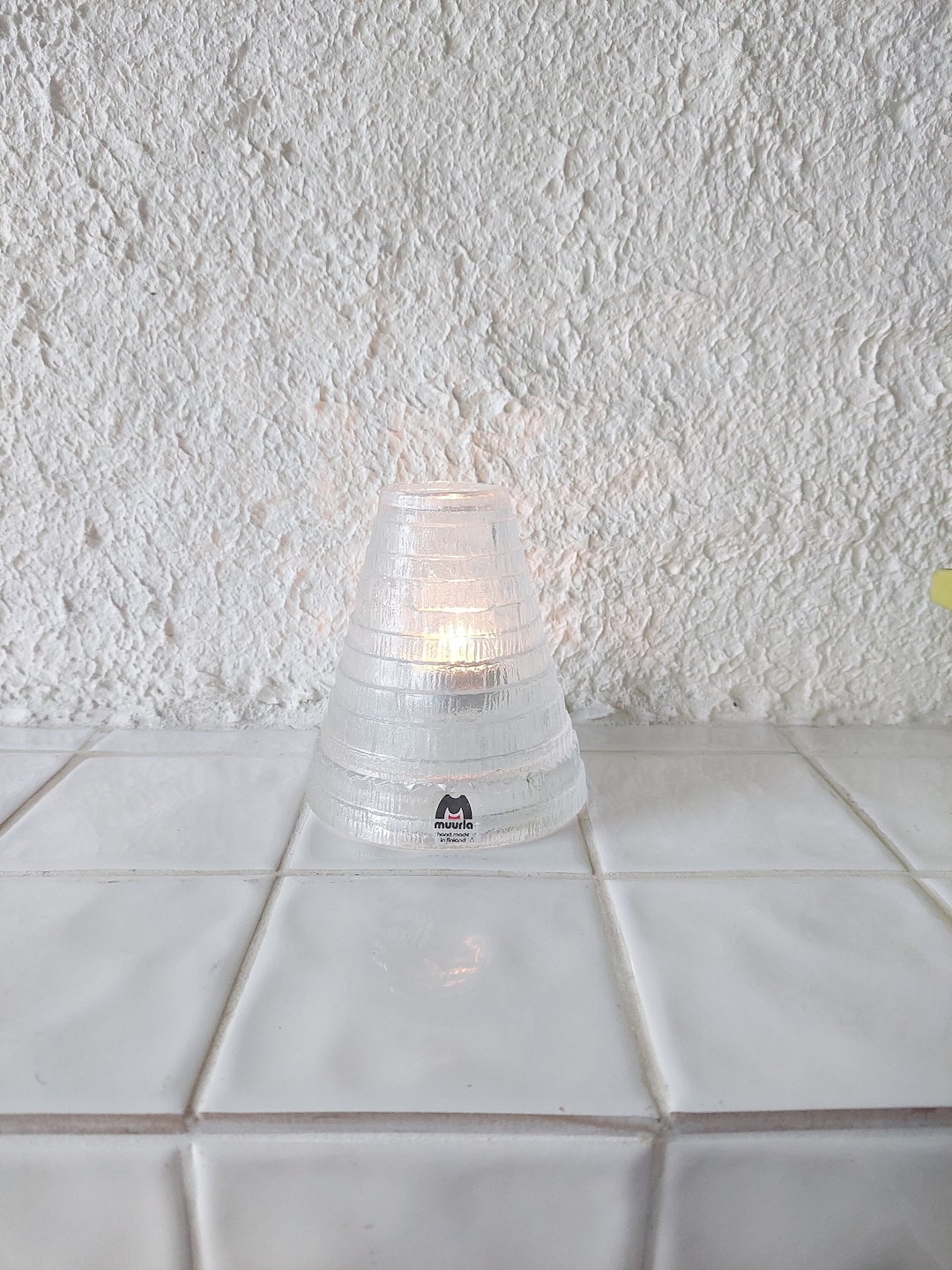 MUURLA Finland Lasi Glass Rare Beautiful Vintage Tealight Candle Holder ...