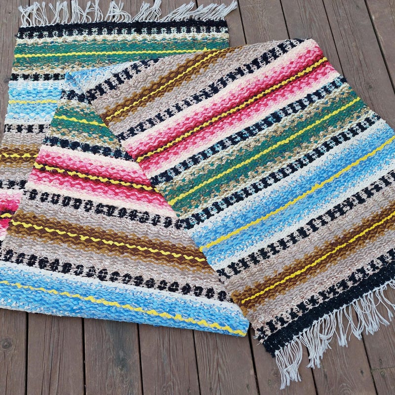 Rag Rug Runner - Etsy