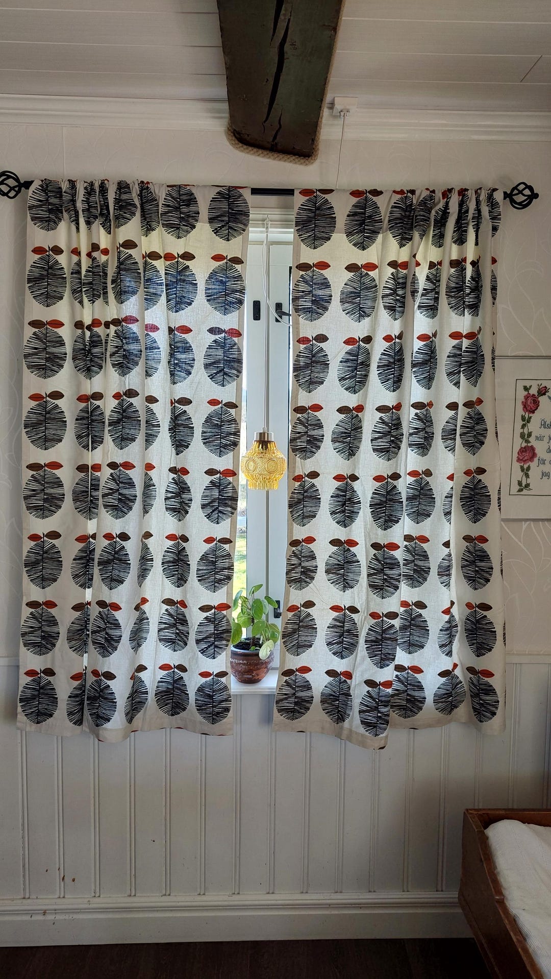 2 Rare Mid Century Swedish Curtains by Sven Fristedt for Borås Wäfveri ...