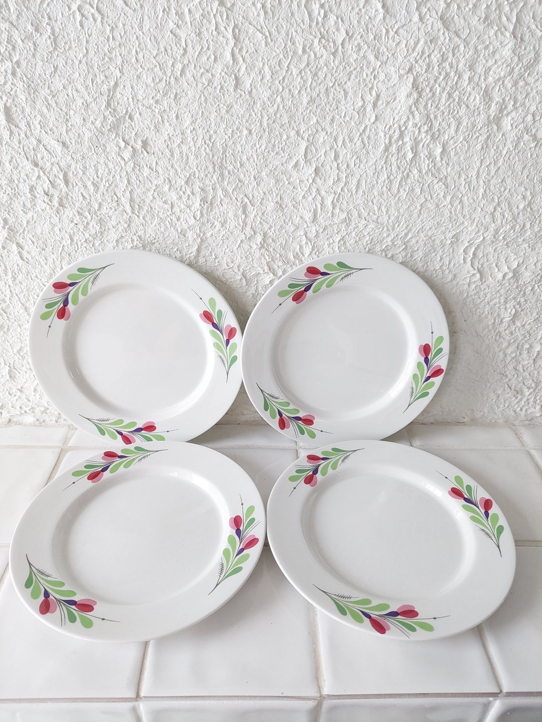 4 ARABIA HELY Rare Plates! Pattern Designed by Olga Osol 1963-1974 ...