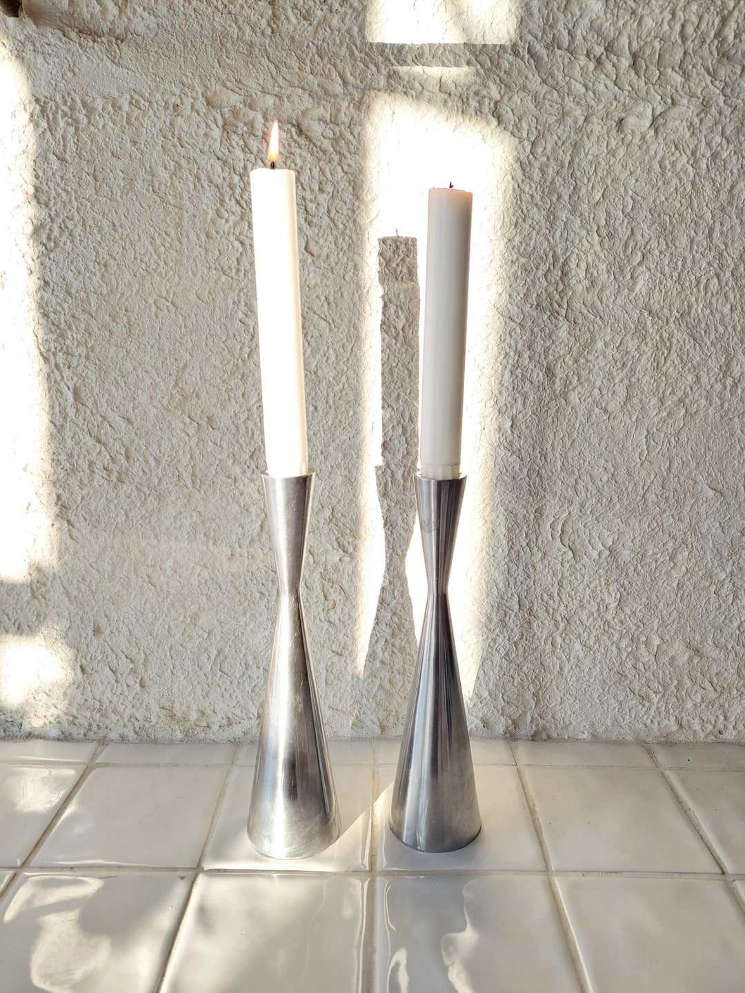 VINTAGE IKEA CANDLESTICKS Candle Holders göta Set of 2, Aluminum ...