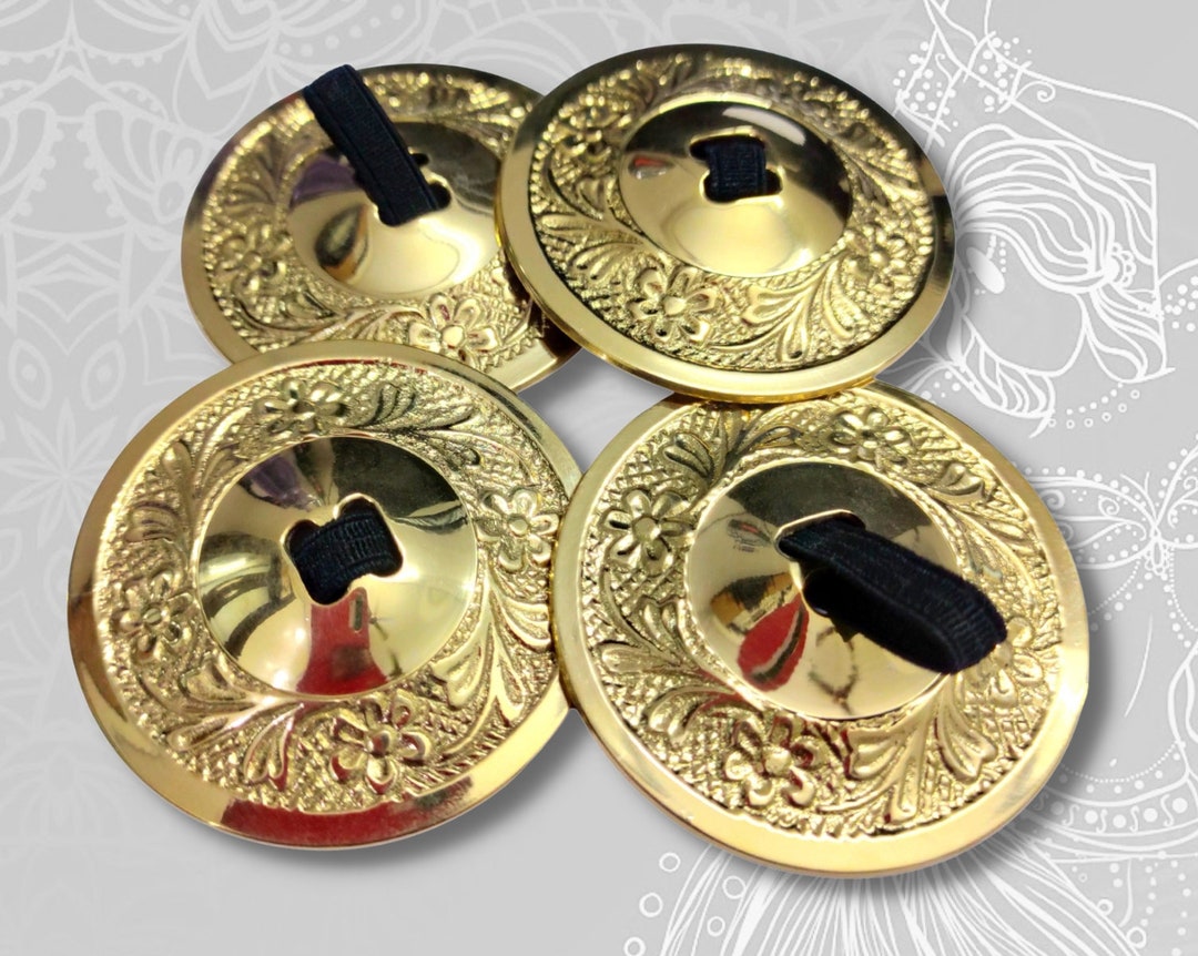 Women's 4 Pcs/2 Pairs Professional Belly Dancing Finger Brass Cymbals ...
