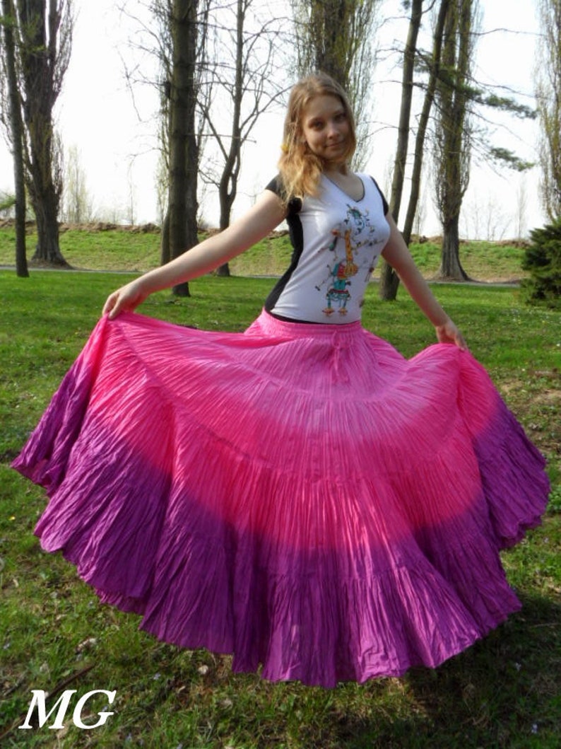 Cotton 25 Yard Ats Tribal Gypsy 4 Tier Skirt Belly Dance Etsy