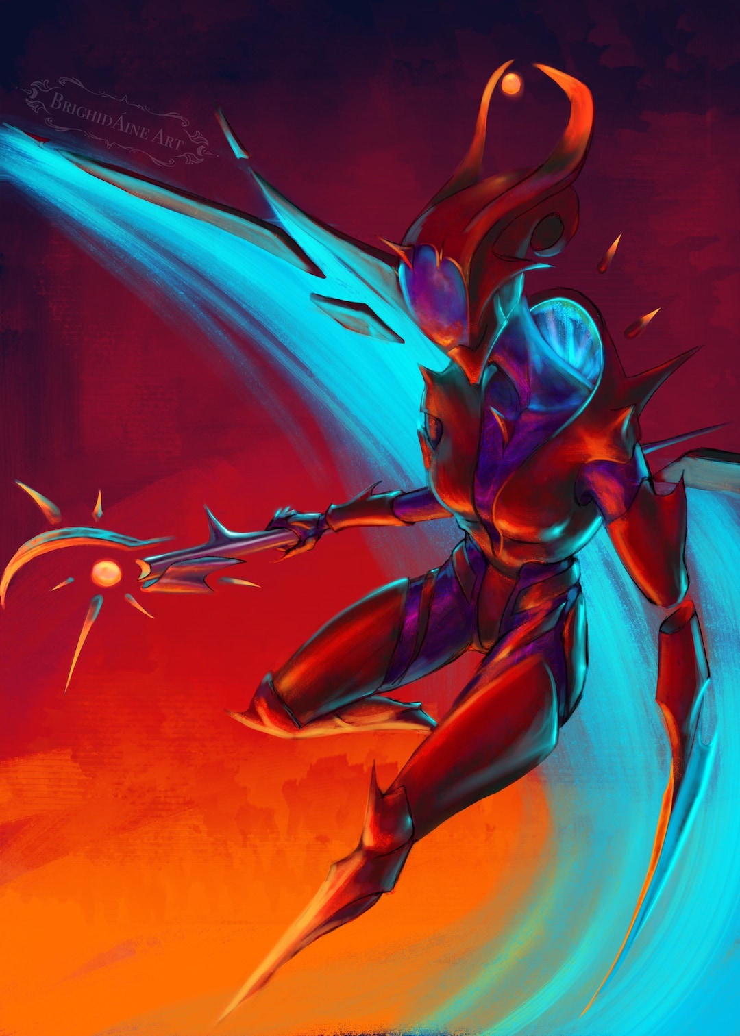 Azuriel, Fantasy Character Art, Scifi Art Prints, Cyberpunk, Original ...