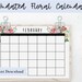 Undated Printable Calendar, Floral Watercolor, Blank Botanical Wall ...