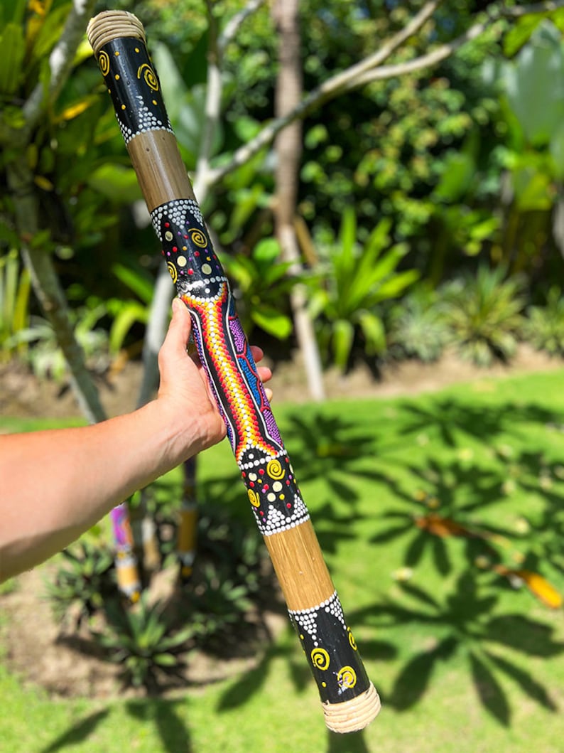 Rain Stick , Handcrafted Bamboo Rain Maker 60 80 100 Cm , Hand Painted ...