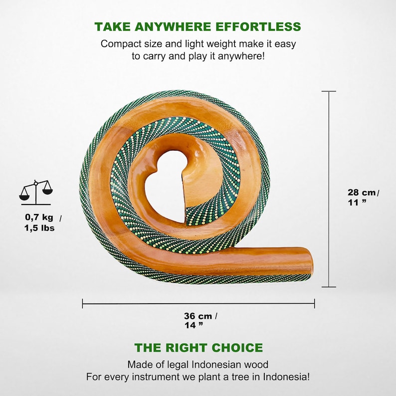 Spiral Didgeridoo Instrument , Travel Didgeridoo Small Digeridoo Didge ...