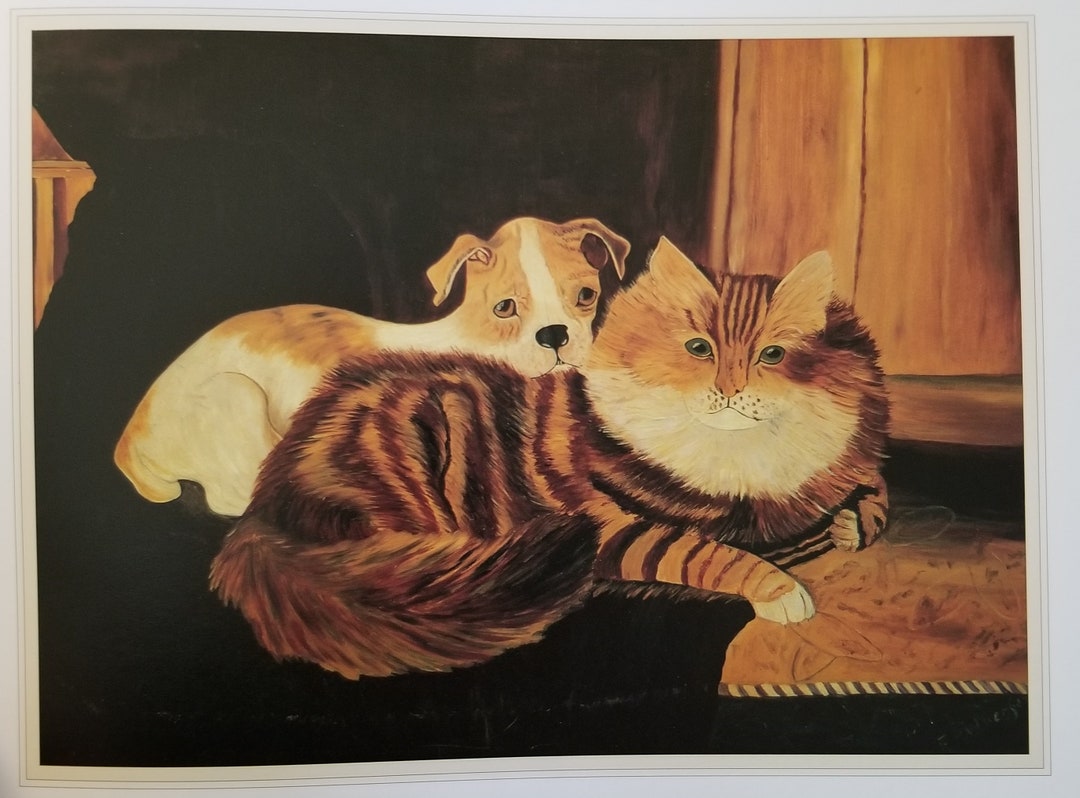 Famous F Rutherford Cat Print jack Russell and Persian Fine Art ...