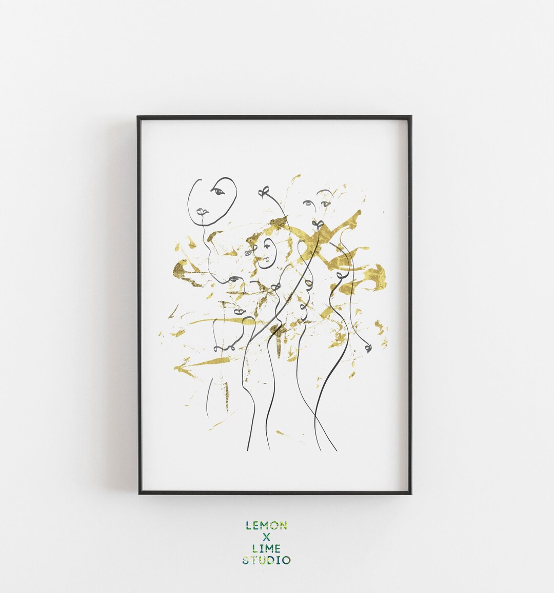 GOLDEN FOUR Line Art Line Drawing Digital Art Printable - Etsy