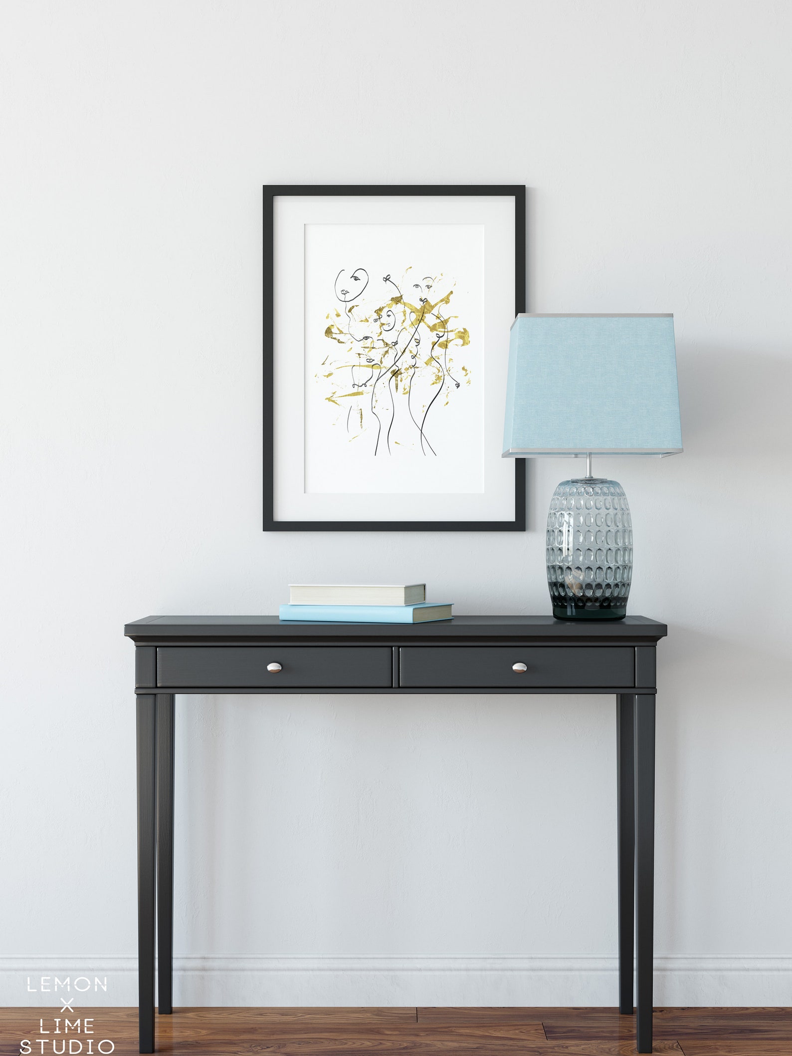 GOLDEN FOUR Line Art Line Drawing Digital Art Printable - Etsy