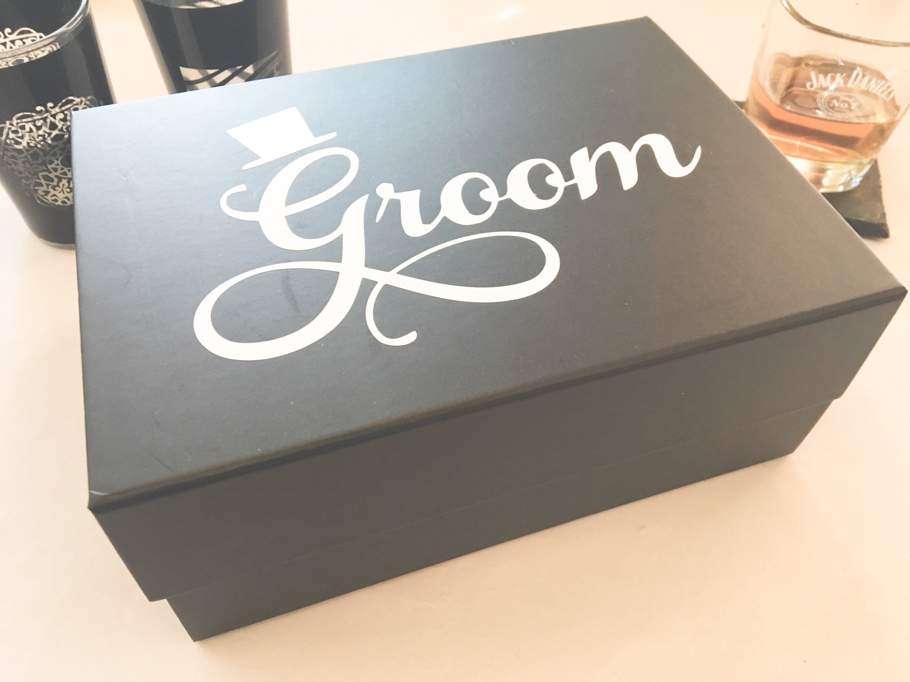 Groom Keepsake Box, Black Keepsake Box, Luxury Gift Box, Wedding Gift ...