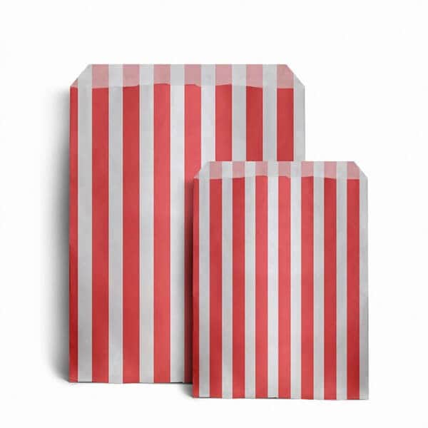 Red and white striped goodie bags store