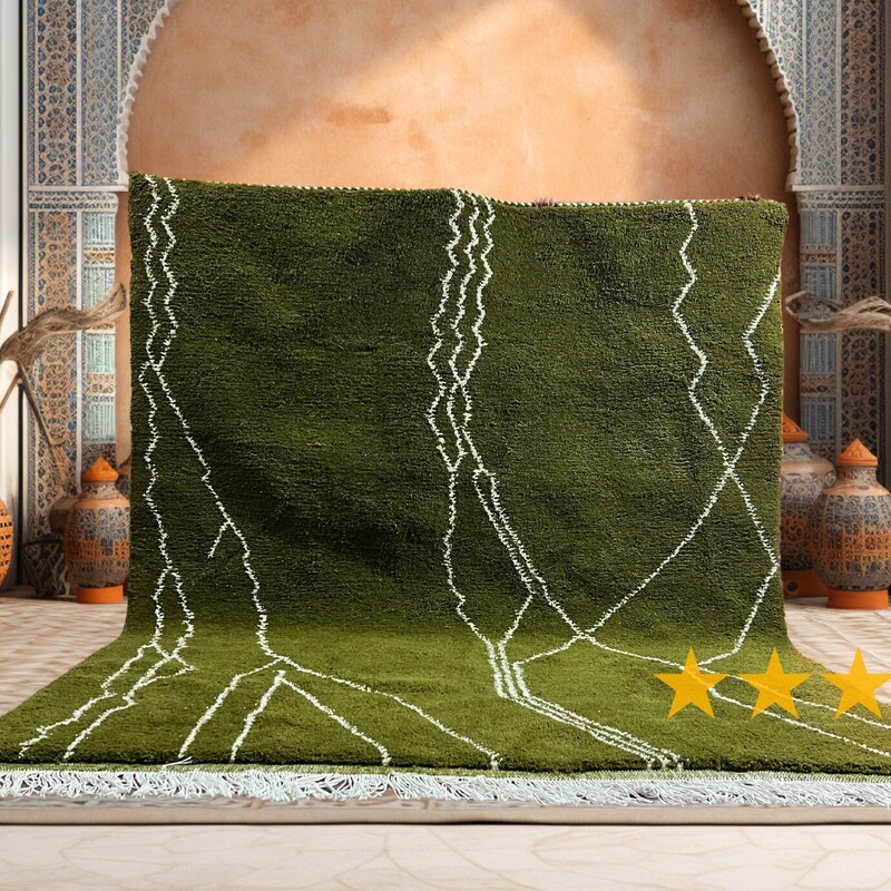 Green Moroccan Rug - Etsy