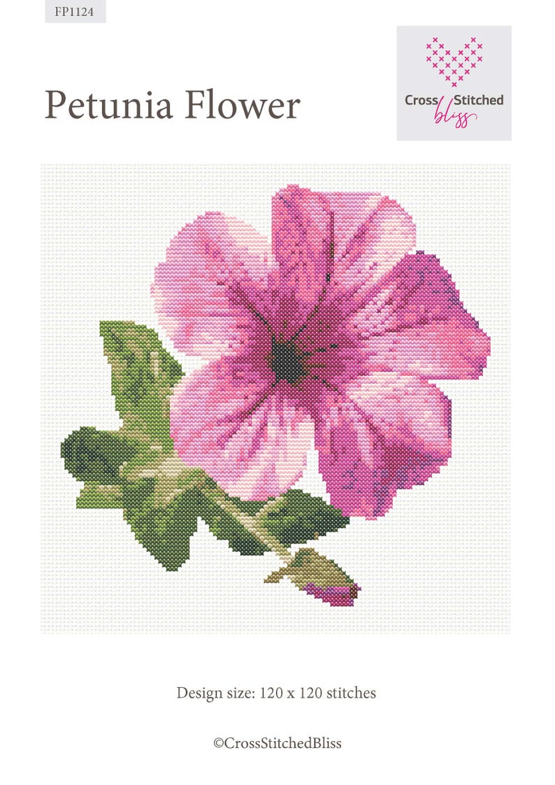 Petunia Flower Cross Stitch Pattern: Elegant Floral Home Decor (PDF) - Etsy