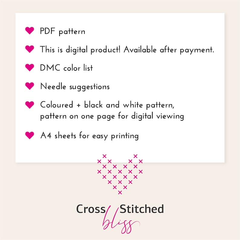 Pink Roses Bouqet Cross Stitch Chart PDF, Digital Cross Stitch Pattern ...