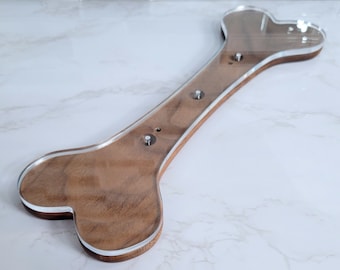 15.75x7.4 Dog Bone Board With Paw & Bone Inlays Acrylic - Etsy