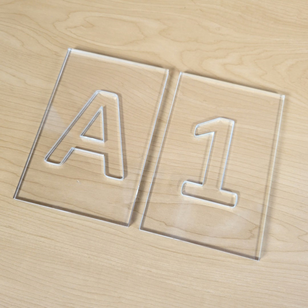 Acrylic Letter & Number Epoxy Inlay Template | Woodworking - Etsy