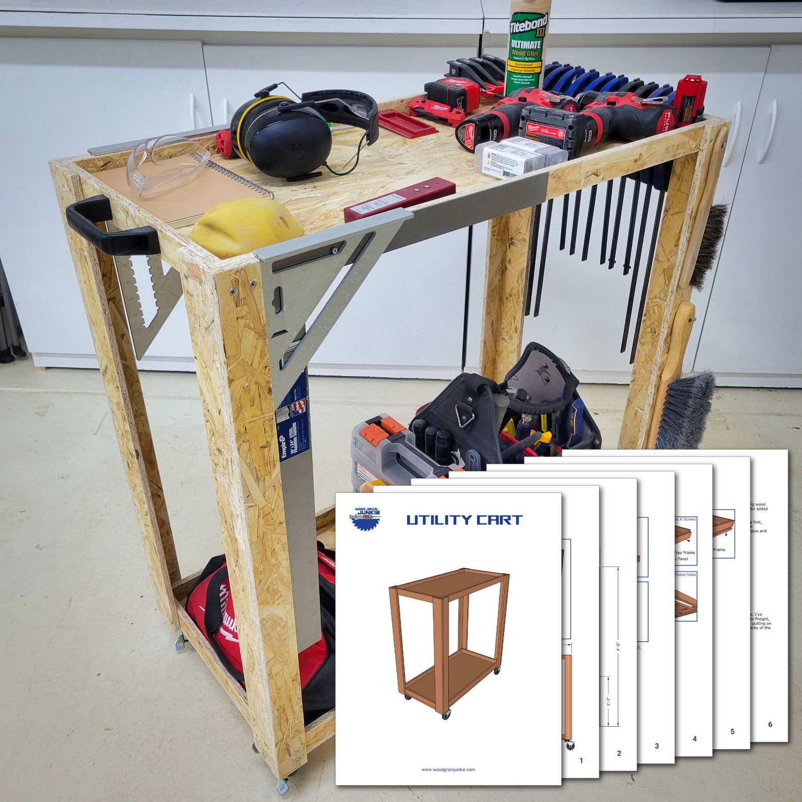 Workshop Cart Utility Cart DIY Cart Woodworking Build - Etsy