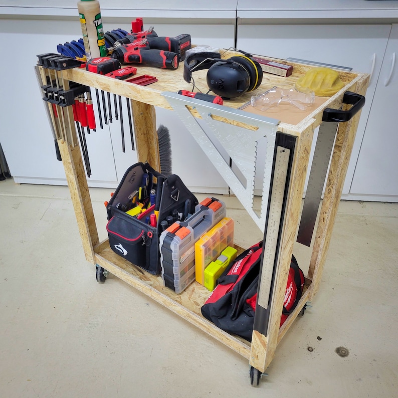 Workshop Cart Utility Cart DIY Cart Woodworking Build - Etsy