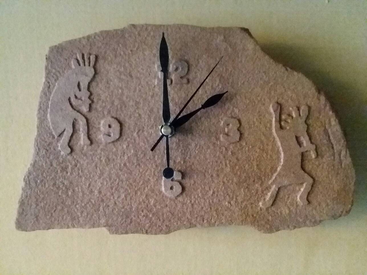 Sandblasted Stone Clock. - Etsy
